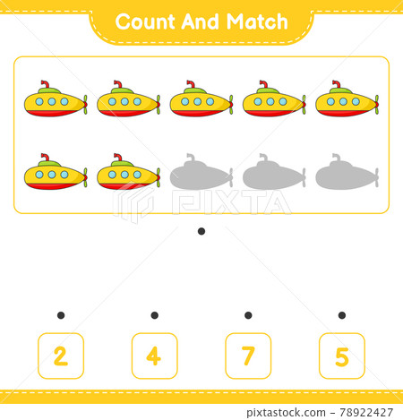 Count and match, count the number of Submarine... - Stock Illustration ...