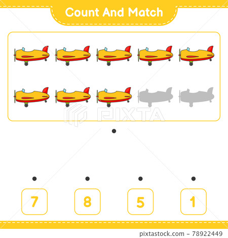 Count and match, count the number of Plane and... - Stock Illustration ...