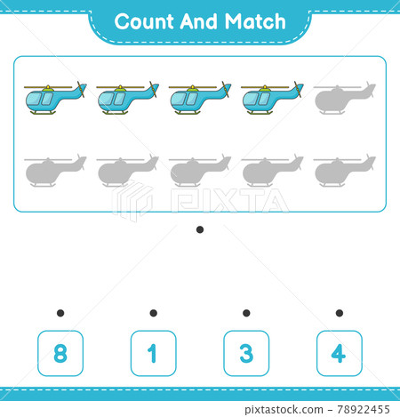 Count and match, count the number of Helicopter... - Stock Illustration ...