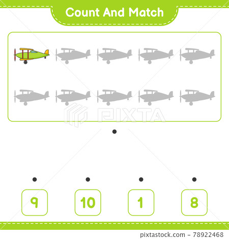 Count and match, count the number of Plane and... - Stock Illustration ...