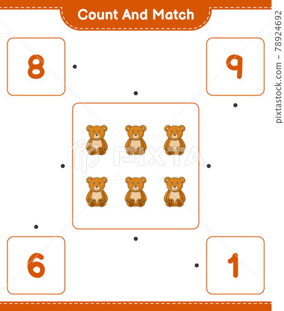 Count and match, count the number of Teddy Bear... - Stock Illustration ...