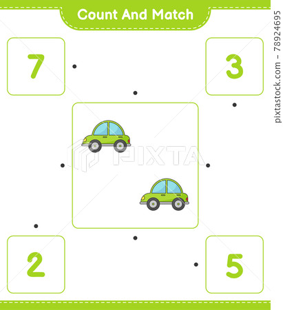 Count and match, count the number of Car and... - Stock Illustration ...