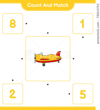 Count and match, count the number of Plane and... - Stock Illustration ...