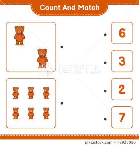 Count and match, count the number of Teddy Bear... - Stock Illustration ...