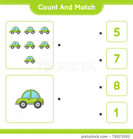 Count and match, count the number of Car and... - Stock Illustration ...