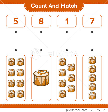 Count and match, count the number of Drum and... - Stock Illustration ...