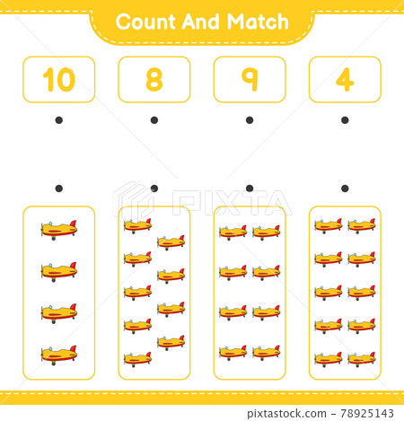 Count and match, count the number of Plane and... - Stock Illustration ...