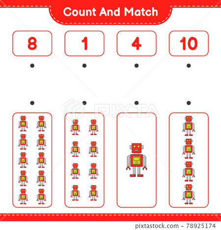 Count and match, count the number of Robot... - Stock Illustration ...
