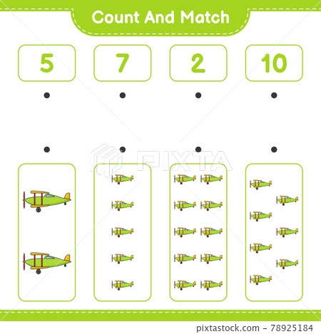 Count and match, count the number of Plane and... - Stock Illustration ...