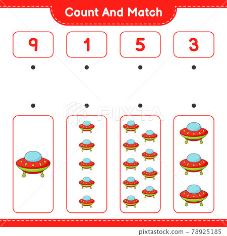 Count and match, count the number of Ufo and... - Stock Illustration ...
