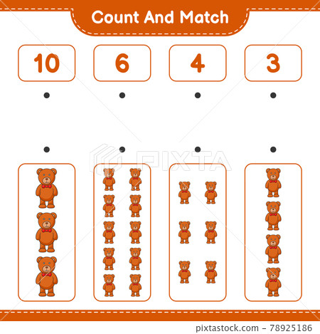 Count and match, count the number of Teddy Bear... - Stock Illustration ...