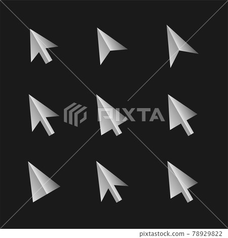 3d style cursor collection in many shapes - Stock Illustration ...