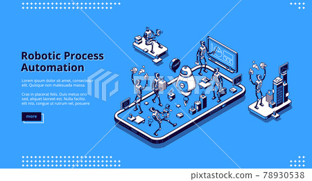 Vector landing page of robotic process automation - Stock Illustration ...