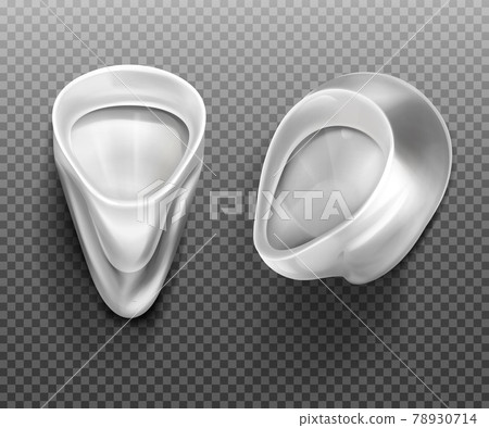 Ceramic urinal in male toilet front and side view - Stock Illustration ...