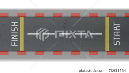 Top view of race track with start and finish line - Stock Illustration ...