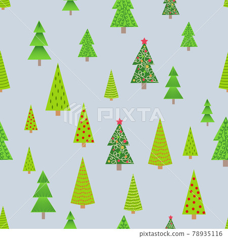 Christmas seamless pattern with Christmas trees... - Stock Illustration ...