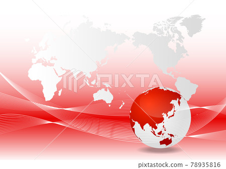 Red digital network earth background - Stock Illustration [78935816 ...