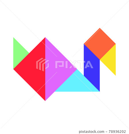 Color tangram puzzle in bird (duck, goose,... - Stock Illustration ...