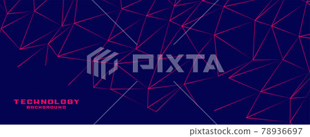 low poly lines connection banner design - Stock Illustration [78936697 ...
