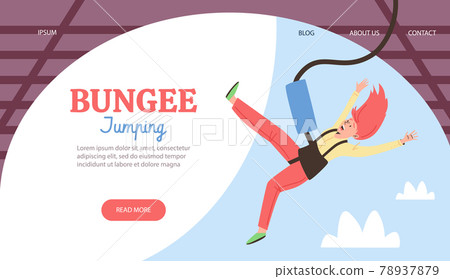 Web banner for bungee jumping extreme sport,... - Stock Illustration ...