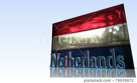 Netherlands flag and country name text on the... - Stock Illustration ...