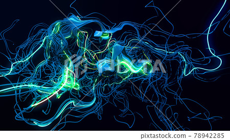 3d render. AI signals. Abstract bg with loopes.... - Stock Illustration ...