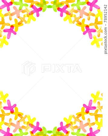 Watercolor warm color flower frame - Stock Illustration [78952142] - PIXTA