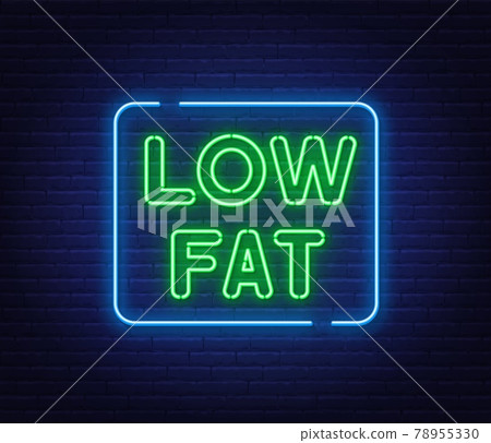 Low Fat neon sign on brick wall background. - Stock Illustration ...