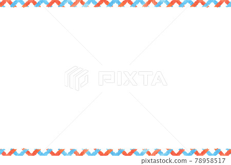 Simple and cute red and blue frame - Stock Illustration [78958517] - PIXTA