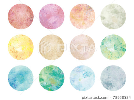 Watercolor round material set - Stock Illustration [78958524] - PIXTA