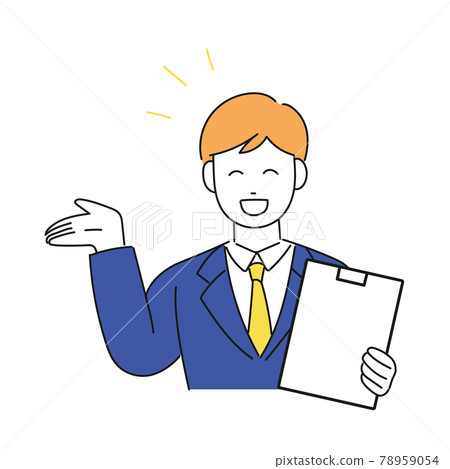 Illustration of a business person explaining... - Stock Illustration ...