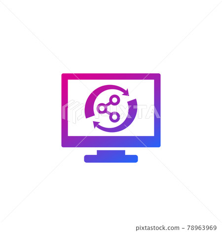 sharing vector icon on screen - Stock Illustration [78963969] - PIXTA