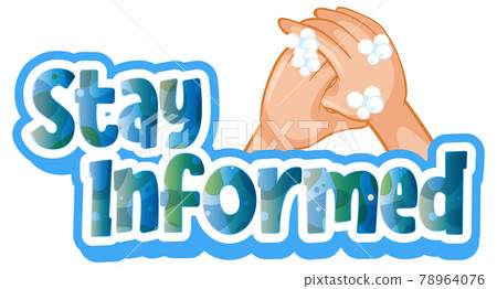 Stay Informed font in cartoon style with... - Stock Illustration ...
