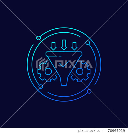 Conversion rate optimization icon, vector line art - Stock Illustration ...
