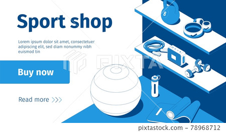Sport Shop Isometric Banner - Stock Illustration [78968712] - PIXTA
