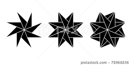 Pinwheel shaped eight-pointed stars made of...-插圖素材 [78968836] - PIXTA圖庫