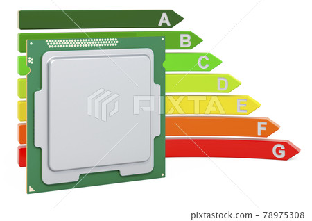 CPU computer processor unit with energy... - Stock Illustration [78975308] - PIXTA
