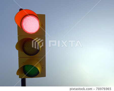 Outdoor Vertical Traffic Light Red Color - Stock Illustration [78976965 ...