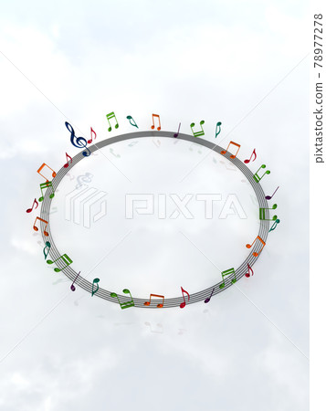 Frame glass musical note small circle CG... - Stock Illustration ...