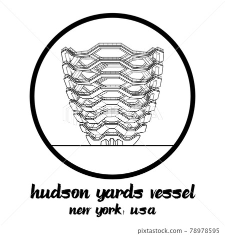 Circle icon Landmark Hudson Yards Vessel in... - Stock Illustration ...