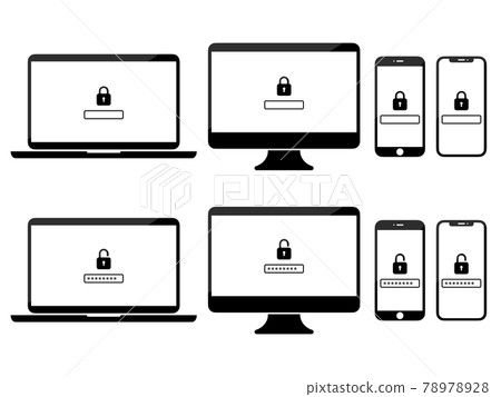 [Password] Digital device lock screen Simple... - Stock Illustration ...