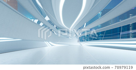 Futuristic streamlined interior space design - Stock Illustration ...