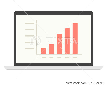 Increasing bar graph displayed on your computer - Stock Illustration ...