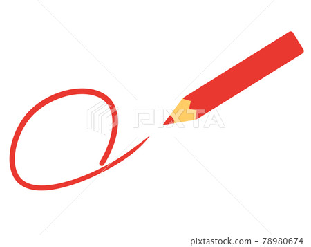Round with a red pencil - Stock Illustration [78980674] - PIXTA