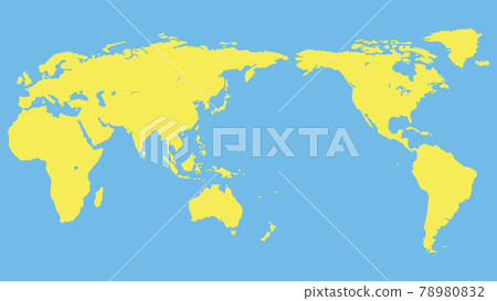 World map yellow 16: 9 - Stock Illustration [78980832] - PIXTA