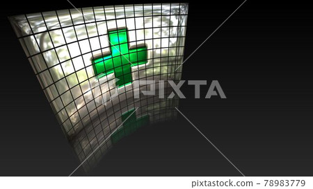 Green cross flag 5-2-1 reflected on the floor - Stock Illustration ...