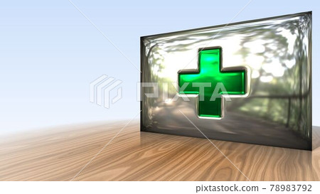 Green cross flag reflected on the floor 4-1-3 - Stock Illustration ...