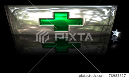 Green cross flag reflected on the floor 2-2-2 - Stock Illustration ...
