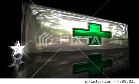 Green cross flag 2-1-1 reflected on the floor - Stock Illustration ...