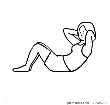 Line drawing illustration of core training... - Stock Illustration ...